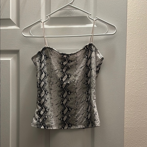 Tops | Snake Print Cami Top Black And White | Poshmark